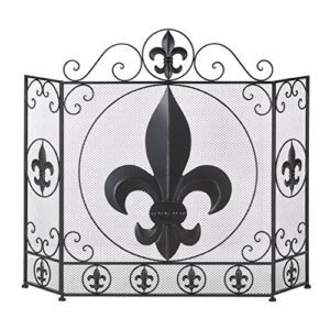 zings & thingz 57071349 french flair fireplace screen, no size, black