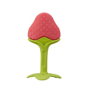 innobaby original teethin smart ez grip fruit teether and sensory toy for babies and toddlers in berry. bpa free teether