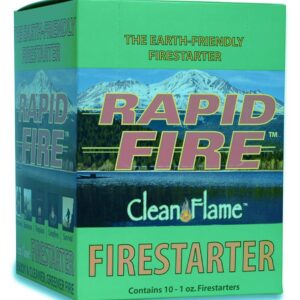 Clean Flame Earth-Friendly Rapid Fire Firestarter (10-Pack). Non-Toxic, Lights When Wet-for Fireplaces, Camping, and More