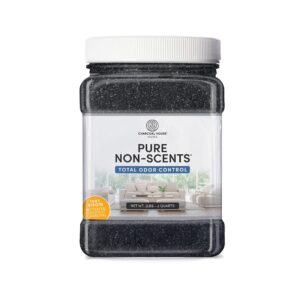 pure non scents® granular coconut shell activated charcoal - non toxic odor absorber & eliminator for home, car, shoes, closet, fridge, & more - safe deodorizer for bad odors - unscented, 2lbs