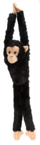 wild republic chimpanzee plush, monkey stuffed animal, plush toy, gifts for kids, hanging 20 inches , black