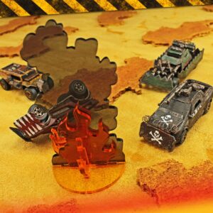 LITKO Flaming Wreckage Marker | Burning Wreckage | Miniature Wargame Fire Marker | Compatible with DND, Pathfinder, TTRPG, Flame of War, Bolt Action (Extra Large)