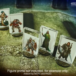 LITKO Paper Figure Holder | Game Card Holder | Paper Miniature Counter Bases (Circular Base, 1x1.5-Inch Slot)