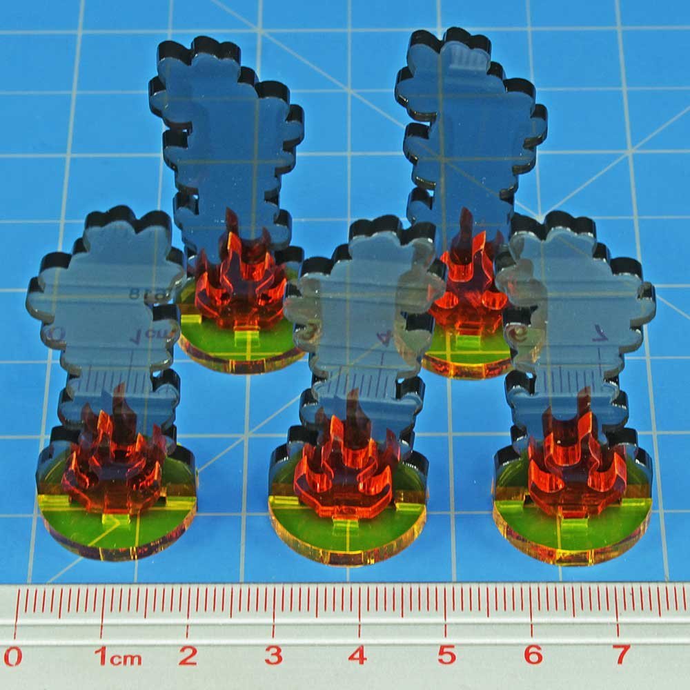 LITKO Flaming Wreckage Marker | Burning Wreckage | Miniature Wargame Fire Marker | Compatible with DND, Pathfinder, TTRPG, Flame of War, Bolt Action, and Other Miniature Games (Medium)