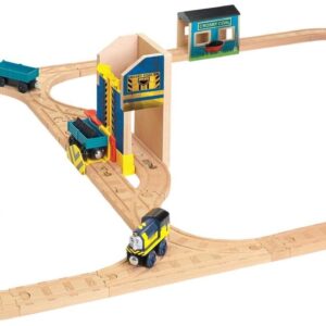 Fisher Price Thomas & Friends Wooden Railway Logan and the Big Blue Engines Set Toy