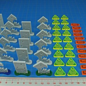 LITKO Zombie Game Set | Compatible with Zombicide | Prison Cell Door | Locked Door | Unlocked | Objective | 1st Player | Born Leader | Skill Bullet | Noise | Smashed | Mall | 55 Pack (Base Game)