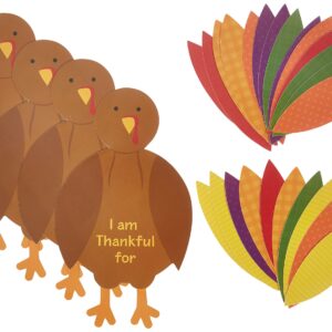 amscan Paper Turkey Craft Kit - Makes 4 Turkeys - Thanksgiving Party Activity