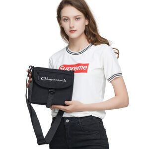 Small Crossbody Bags Women Canvas Crossbody Purses Messenger Bag For Teens Mini Bag - Black