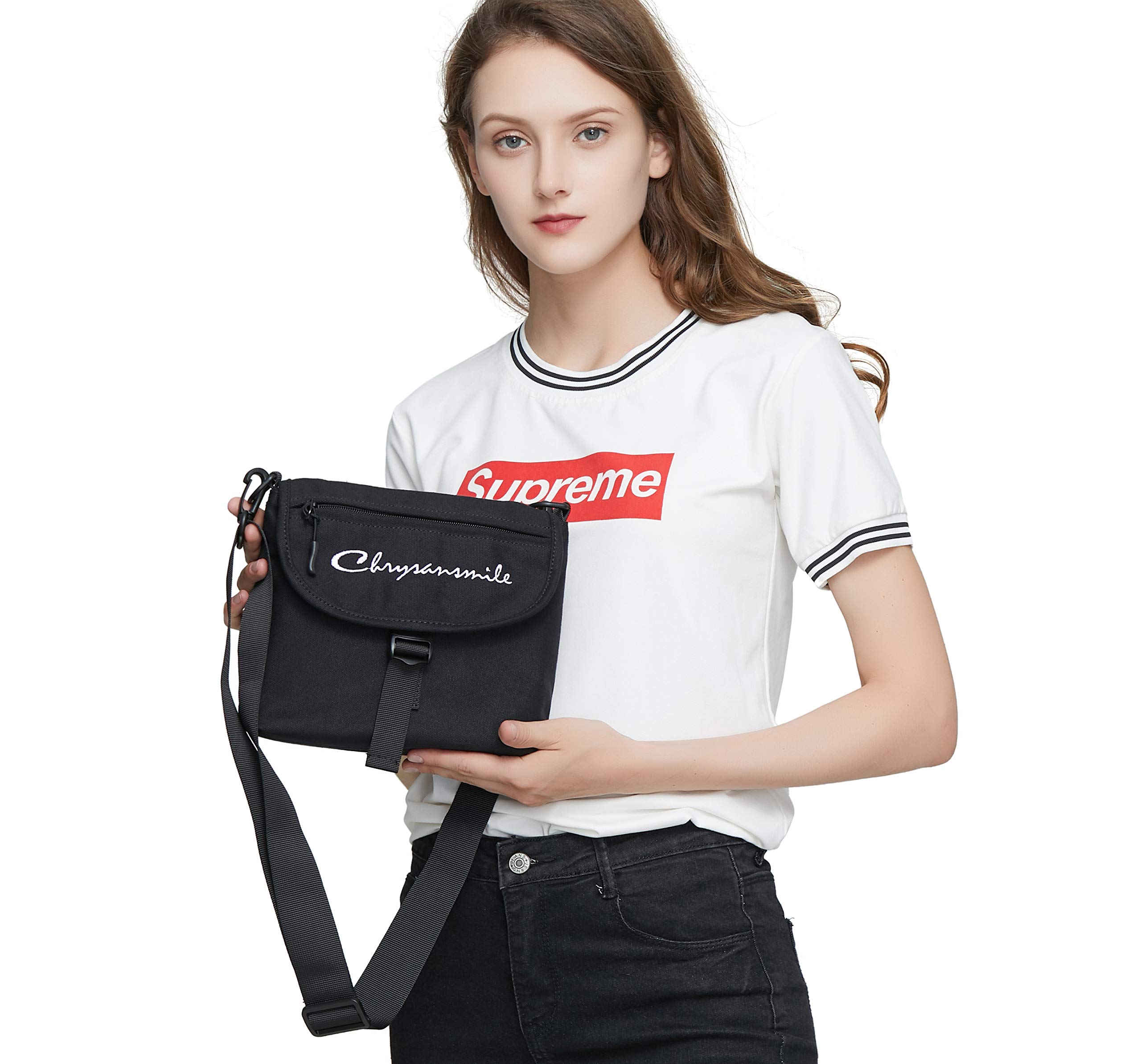 Small Crossbody Bags Women Canvas Crossbody Purses Messenger Bag For Teens Mini Bag - Black