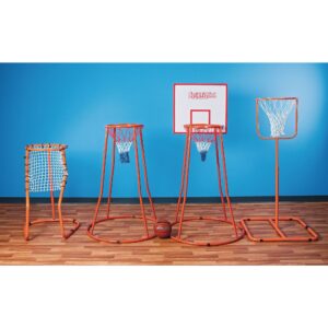 S&S Worldwide Mini Steel Basketball Goal with Backboard – 4'H Rim & 18" Rim – Stable 36" Base for Kids