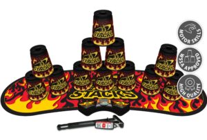 speed stacks competitor - black flame | 12 cups, holding stem with gx timer and mat | sport stacking