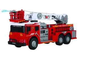 dickie toys: 24" light and sound fire brigade vehicle (with working pump), ladder rotates by 350 degrees, battery powered, for ages 3 and up