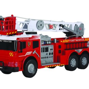 DICKIE TOYS: 24" Light and Sound Fire Brigade Vehicle (with Working Pump), Ladder Rotates by 350 Degrees, Battery Powered, for Ages 3 and up