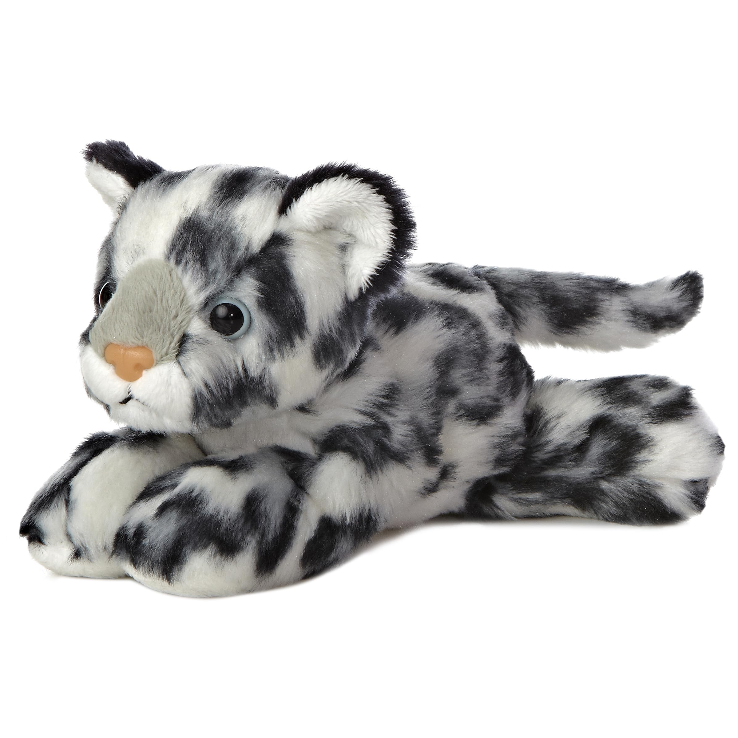 Aurora® Adorable Mini Flopsie™ Snow Leopard Stuffed Animal - Playful Ease - Timeless Companions - Gray 8 Inches