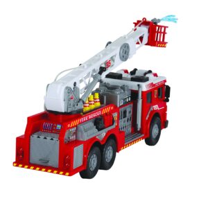 DICKIE TOYS: 24" Light and Sound Fire Brigade Vehicle (with Working Pump), Ladder Rotates by 350 Degrees, Battery Powered, for Ages 3 and up