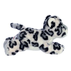 Aurora® Adorable Mini Flopsie™ Snow Leopard Stuffed Animal - Playful Ease - Timeless Companions - Gray 8 Inches