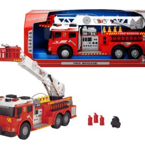 DICKIE TOYS: 24" Light and Sound Fire Brigade Vehicle (with Working Pump), Ladder Rotates by 350 Degrees, Battery Powered, for Ages 3 and up