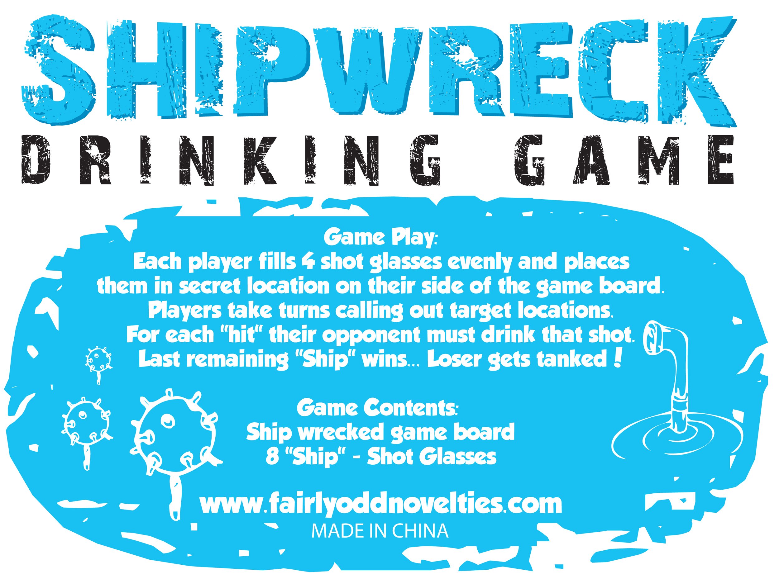 Fairly Odd Novelties Who Needs a Ship? Battle Shots Drinking Game – Exciting Dueling Fun for Adults, Includes Shot Glasses & Game Board