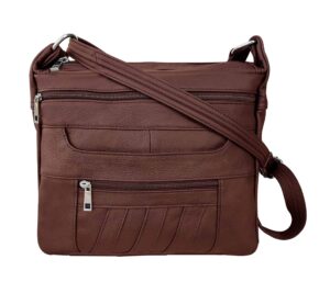 brown leather concealed carry handbag roma 7082