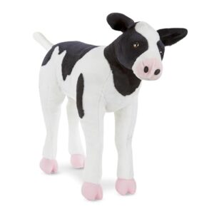 melissa & doug giant calf - lifelike stuffed animal baby cow (2 feet tall)