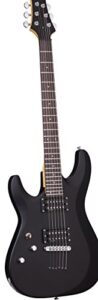 schecter 433 c-6 deluxe left handed solid-body electric guitar, satin black