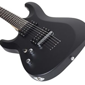 Schecter 433 C-6 Deluxe Left Handed Solid-Body Electric Guitar, Satin Black