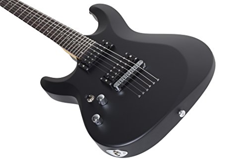 Schecter 433 C-6 Deluxe Left Handed Solid-Body Electric Guitar, Satin Black