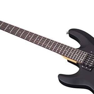 Schecter 433 C-6 Deluxe Left Handed Solid-Body Electric Guitar, Satin Black