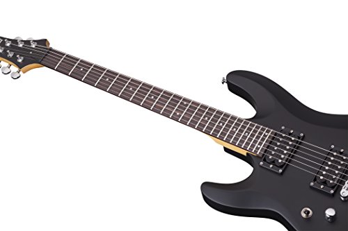 Schecter 433 C-6 Deluxe Left Handed Solid-Body Electric Guitar, Satin Black