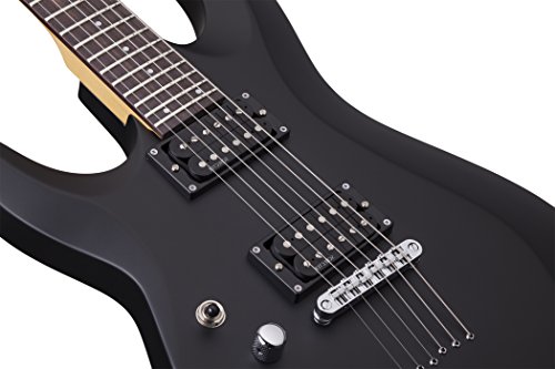 Schecter 433 C-6 Deluxe Left Handed Solid-Body Electric Guitar, Satin Black