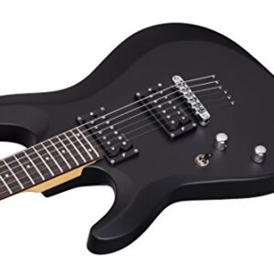 Schecter 433 C-6 Deluxe Left Handed Solid-Body Electric Guitar, Satin Black