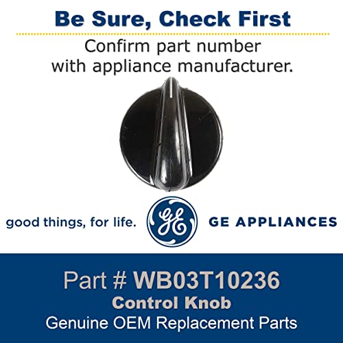 GE WB03T10236 Genuine OEM Control Knob (Black) for GE Range/Stove/Ovens