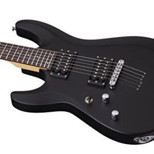 Schecter 433 C-6 Deluxe Left Handed Solid-Body Electric Guitar, Satin Black