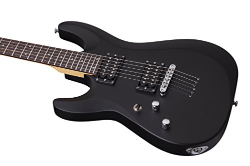 Schecter 433 C-6 Deluxe Left Handed Solid-Body Electric Guitar, Satin Black