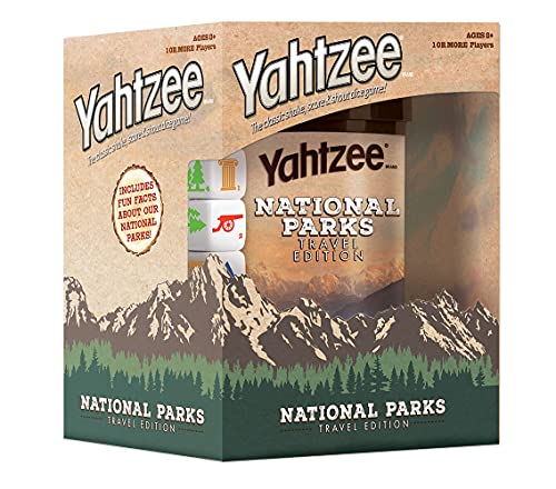 YAHTZEE National Parks Travel Edition | Classic Yahtzee Dice Game with a National Parks Theme | Perfect Travel Game for Families | Celebrate US National Parks Service