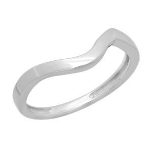 dazzlingrock collection women anniversary stackable contour guard ring, 14k solid white gold, size 8