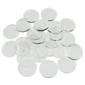 litko clear round miniature bases | 1.5mm thick | circular figure stands for wargaming boardgaming and collectible figures (25 count pack, 20mm)