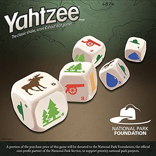 YAHTZEE National Parks Travel Edition | Classic Yahtzee Dice Game with a National Parks Theme | Perfect Travel Game for Families | Celebrate US National Parks Service