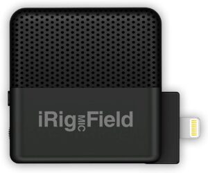 ik multimedia irig mic field stereo condenser microphone for iphone and ipad - ip-irig-field-in - black