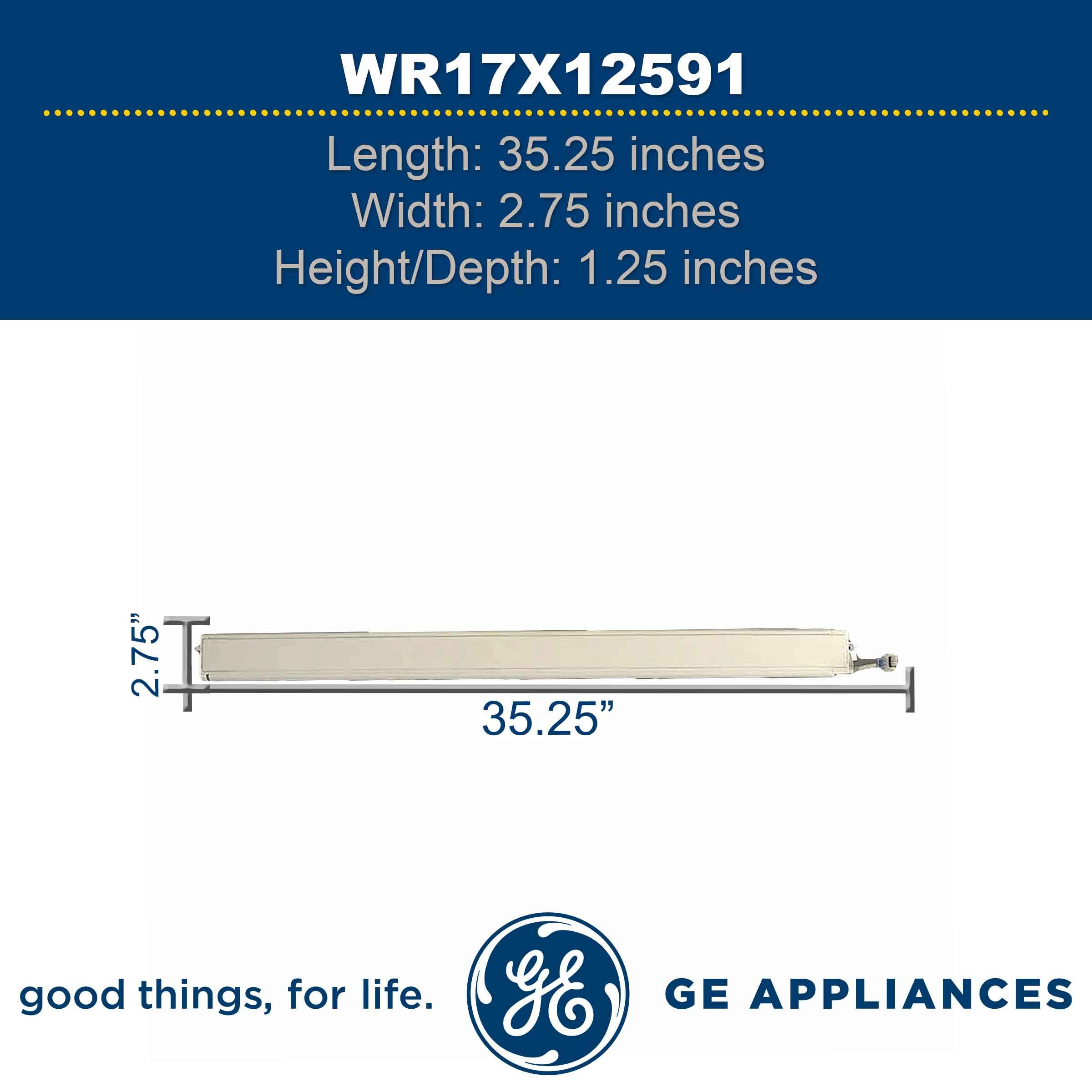 GE WR17X12591 Genuine OEM Moving Mullion Assembly (White) for GE French-Door Refrigerators (Replaces WR17X12596)