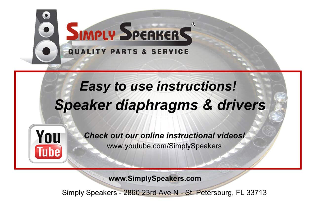 SS Audio Speaker Diaphragm, Eminence ASD1001, 8 Ohm, D-ASD1001