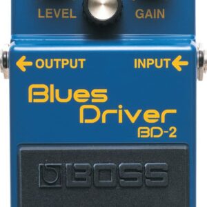 Boss BD-2 Blues Driver Bundle with Power Adapter, 10ft Instrument Cable, 6in Patch Cable, and Picks