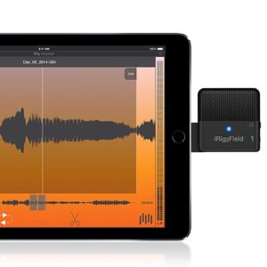 IK Multimedia iRig Mic Field stereo condenser microphone for iPhone and iPad - IP-IRIG-FIELD-IN - Black