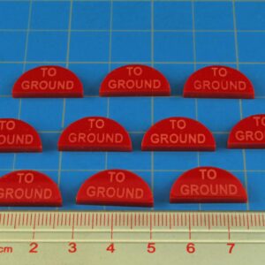 LITKO to Ground Command Token Set | Gaming Aid Pieces | Compatible with Flames of War, Bolt Action, Axis & Allies | WH40K | Napoleonic | Ancients | 10 Pack (Red)