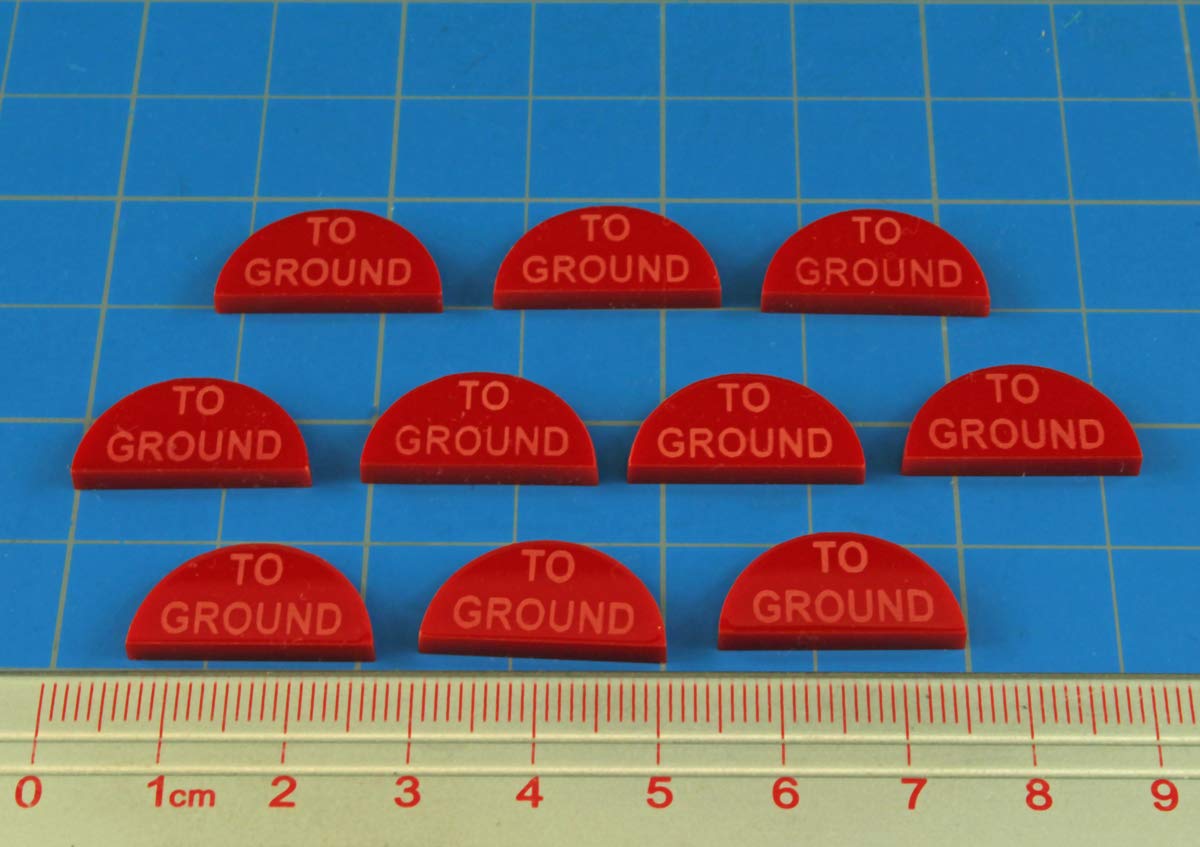 LITKO to Ground Command Token Set | Gaming Aid Pieces | Compatible with Flames of War, Bolt Action, Axis & Allies | WH40K | Napoleonic | Ancients | 10 Pack (Red)