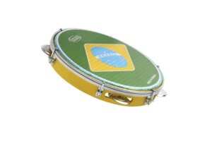 izzo 3438 10 inch abs shell pandeiro with brazilian flag drumhead