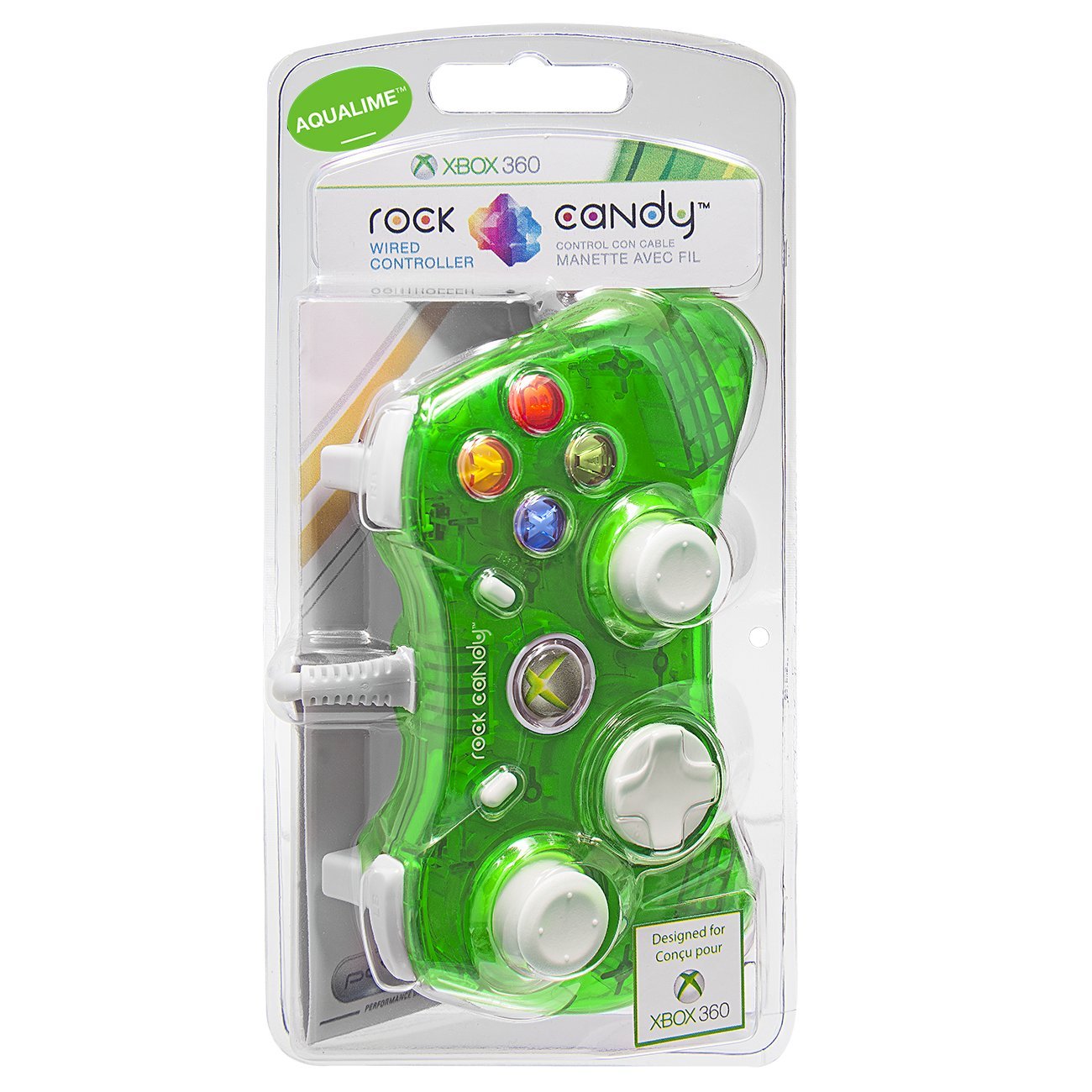 PDP Rock Candy Wired Controller for Xbox 360 - Aqualime