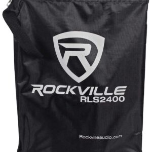 Rockville RLS2400 Lightweight Folding DJ Laptop Stand w/Extra Shelf & Travel Bag