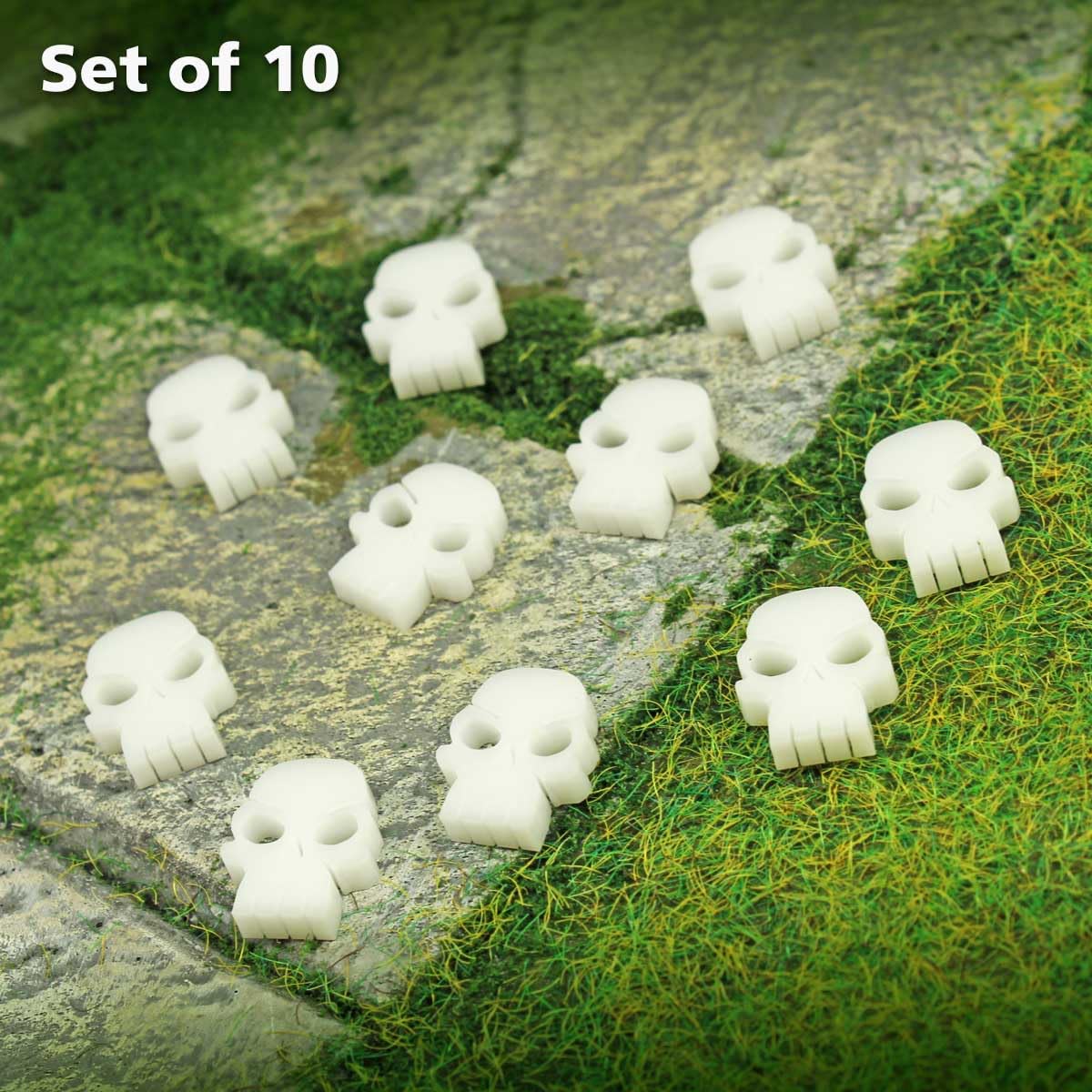 LITKO Mini Skulls | Tiny Skull | Wound | Casualty | Death | Board Game | Role Play Game | Miniature Wargames | Compatible with Dungeons & Dragons, 40K (White)