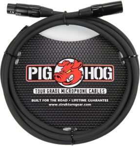 pig hog phm6 high performance 8mm xlr microphone cable, 6 feet